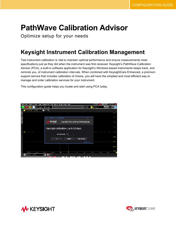 PathWave Calibration Advisor — Optimize Setup for Your Needs PDF Asset Page | Keysight